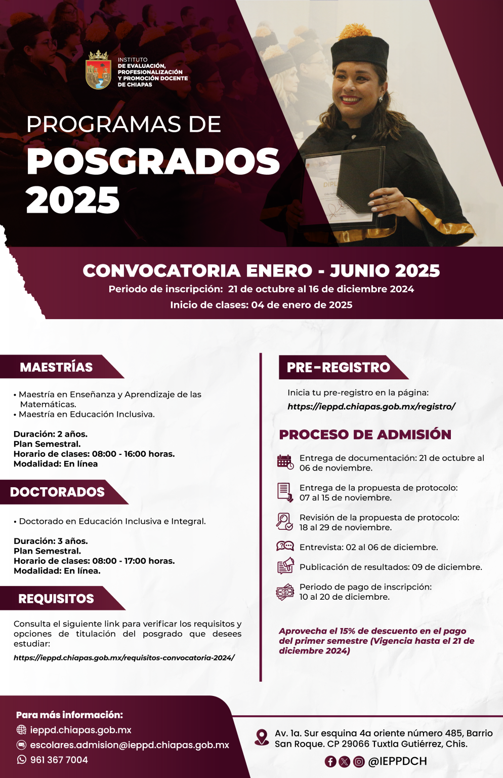 Convocatorias - Instituto de Evaluación, Profesionalización y Promoción Docente de Chiapas